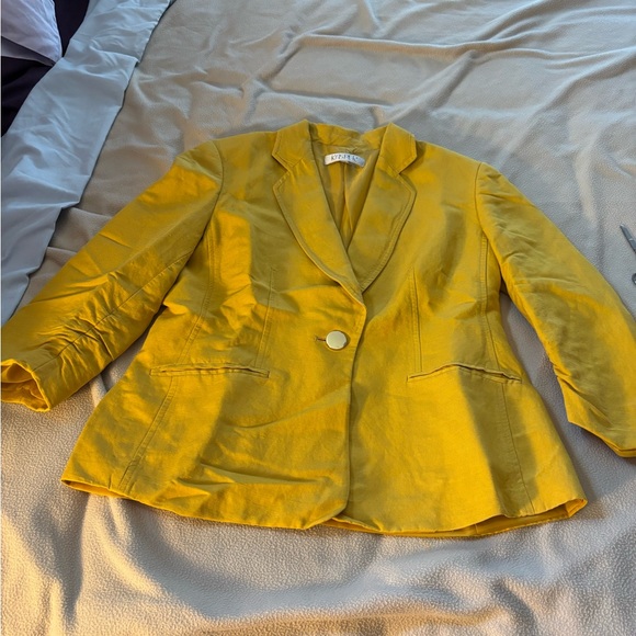 Kasper | Jackets & Coats | Kasper Mustard Yellow Blazer Structured ...